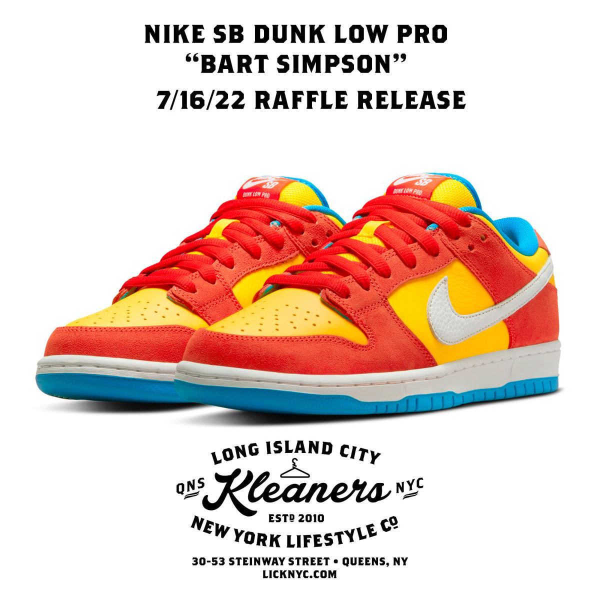 Nike SB Dunk Low "Bart Simpson" – LICK (Long Island City Kleaners)